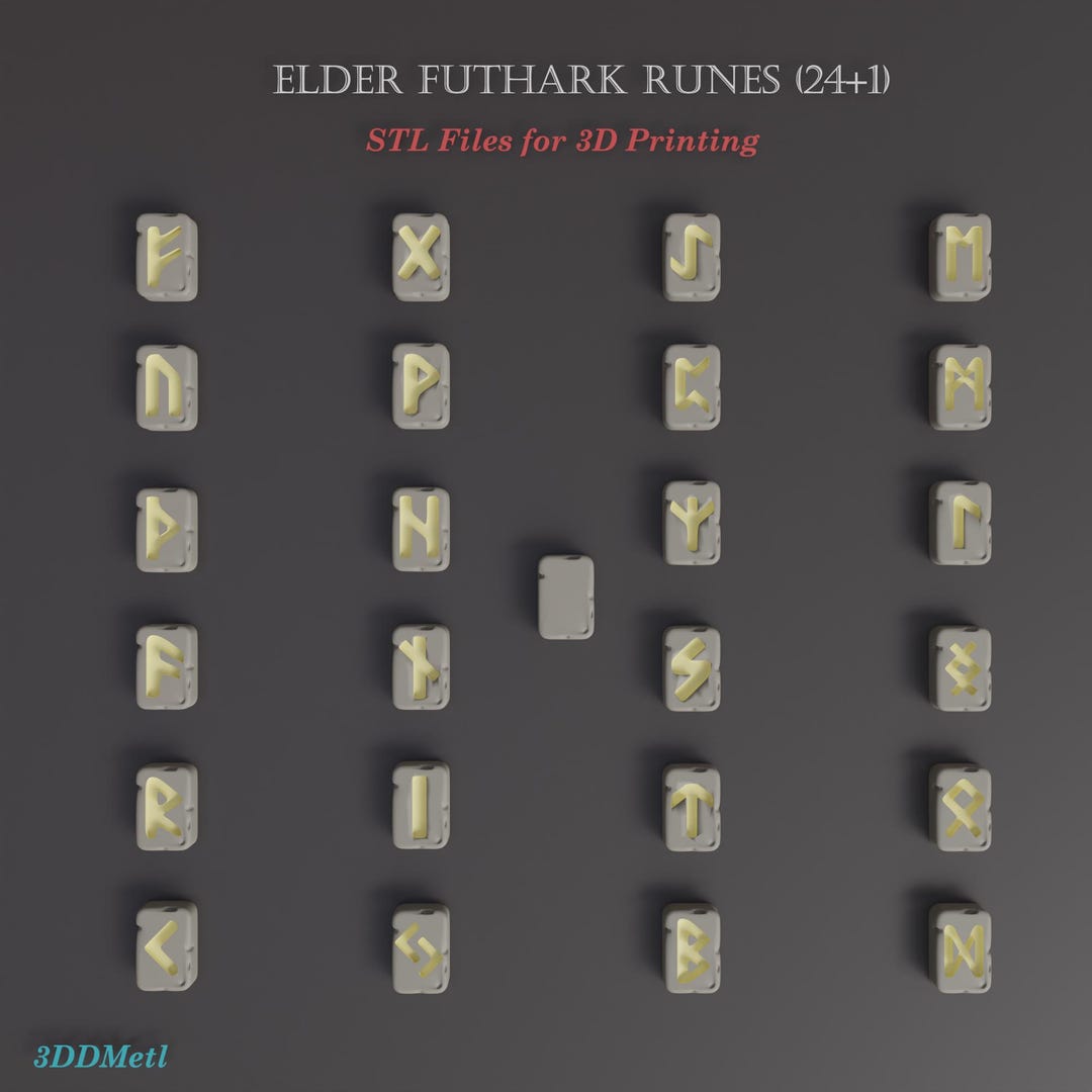 Elder Futhark Runes (24+1) STL Files for 3d Printing - Etsy