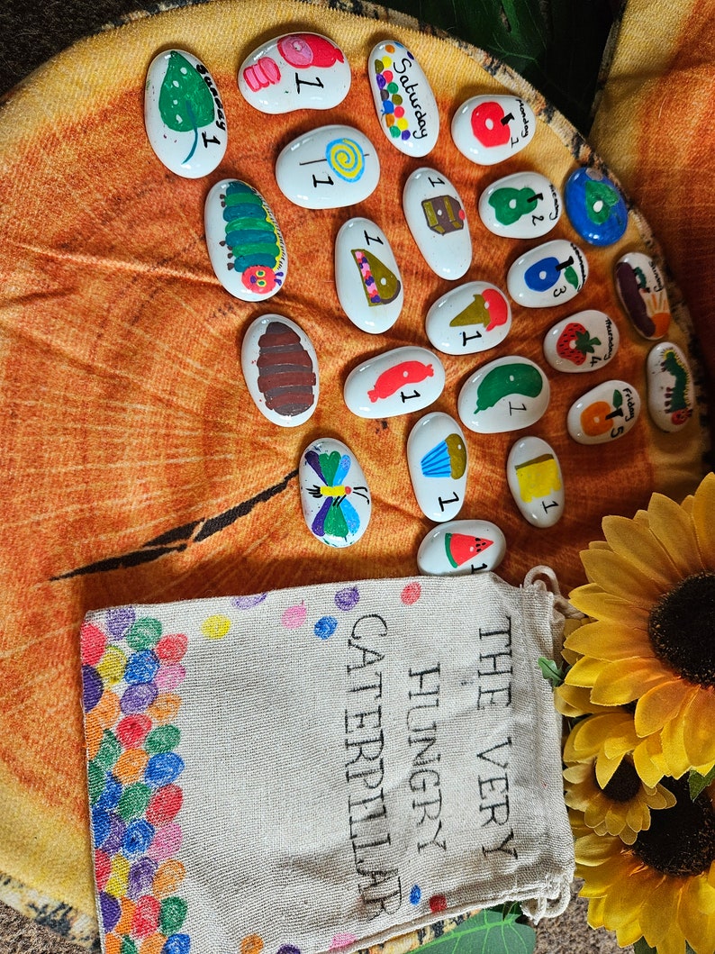 The Very Hungry Caterpillar Story Stones - Etsy UK
