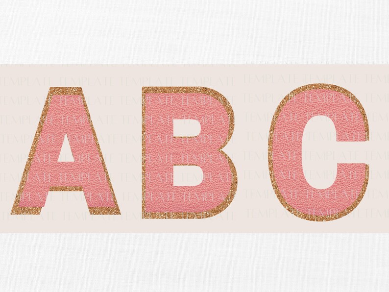 Preppy Pink Alphabet Patch Stickers PNG | Faux Chenille Varsity Letters ...