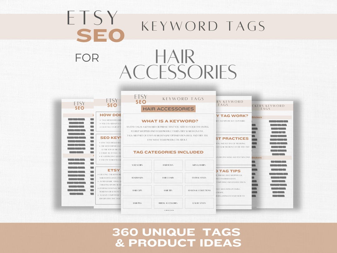 Hair Clip SEO Essential Hair Tags Etsy Idea List PDF - Etsy