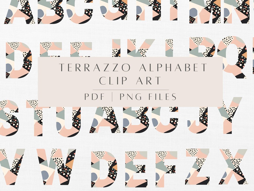 Terrazzo Alphabet Classroom Letters ABC Decor Pack PNG, PDF - Etsy