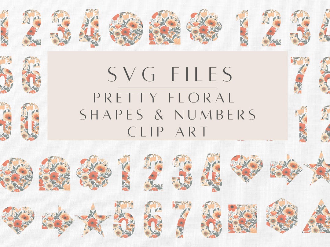 Girly SVG Numbers Floral SVG Shape Pack for Goodnotes - Etsy