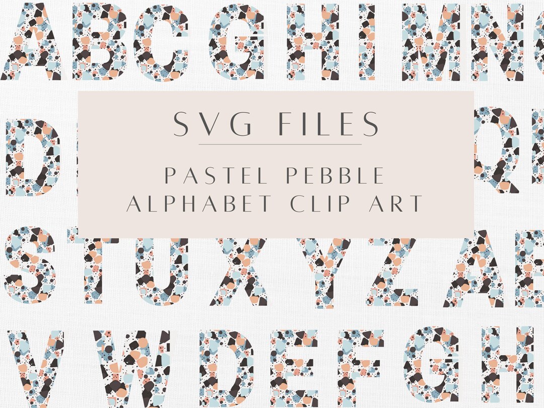 Pebble Font SVG, Pink Green Design, Pink Black ABC File, Abstract ...