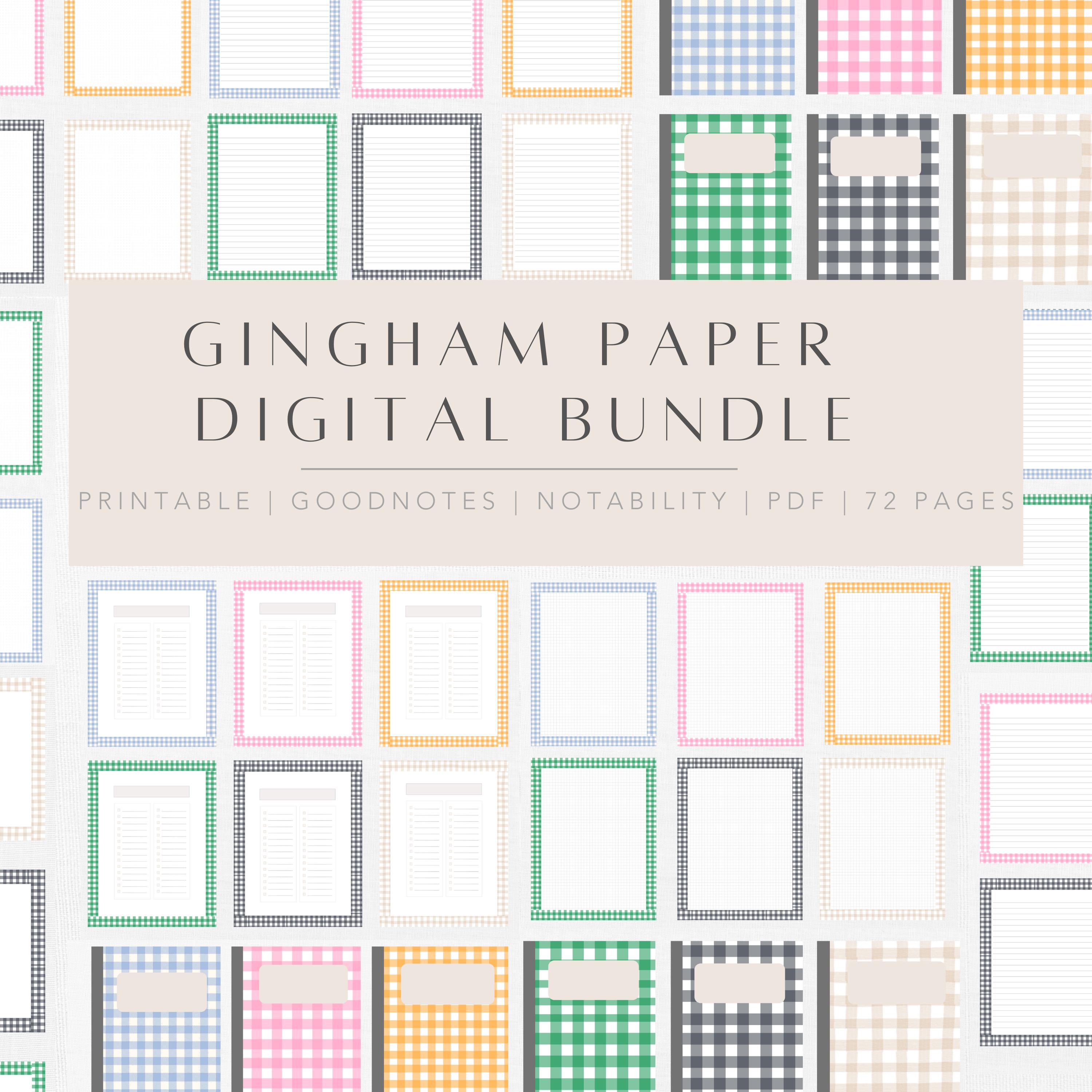 Goodnotes Gingham & Notability Templates Digital Notecovers for Digital ...