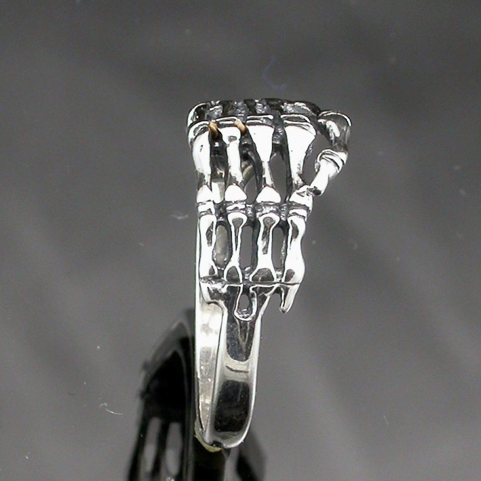 Sterling Silver Skeleton Hand Ring - Etsy