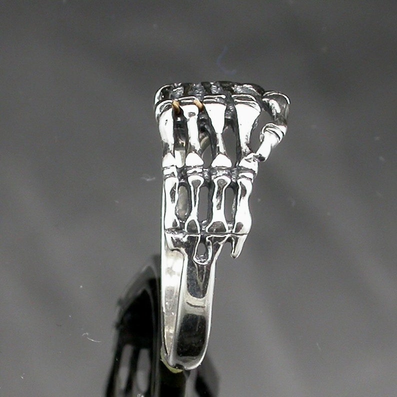 Sterling Silver Skeleton Hand Ring - Etsy