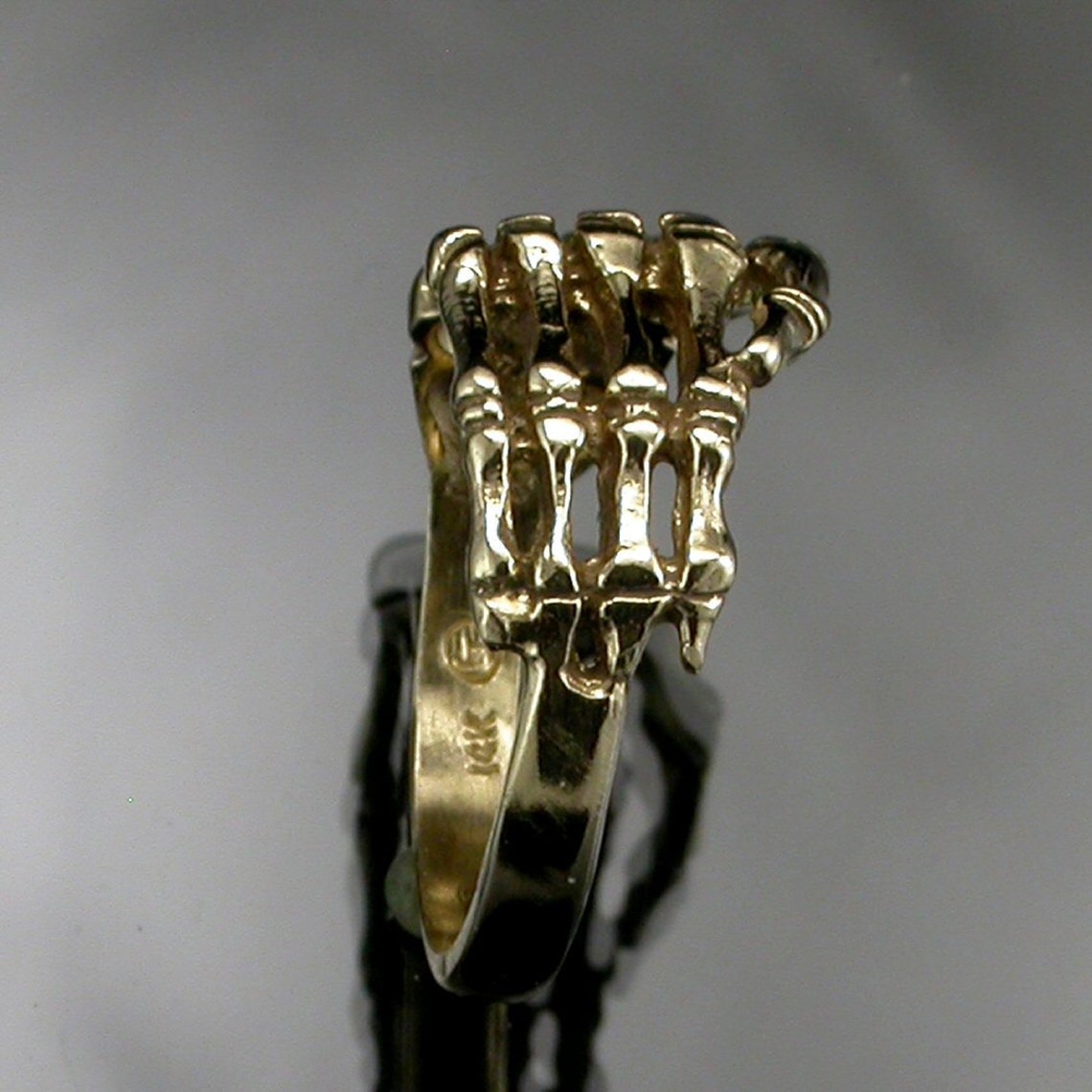 14k Gold Skeleton Hand Ring | Etsy