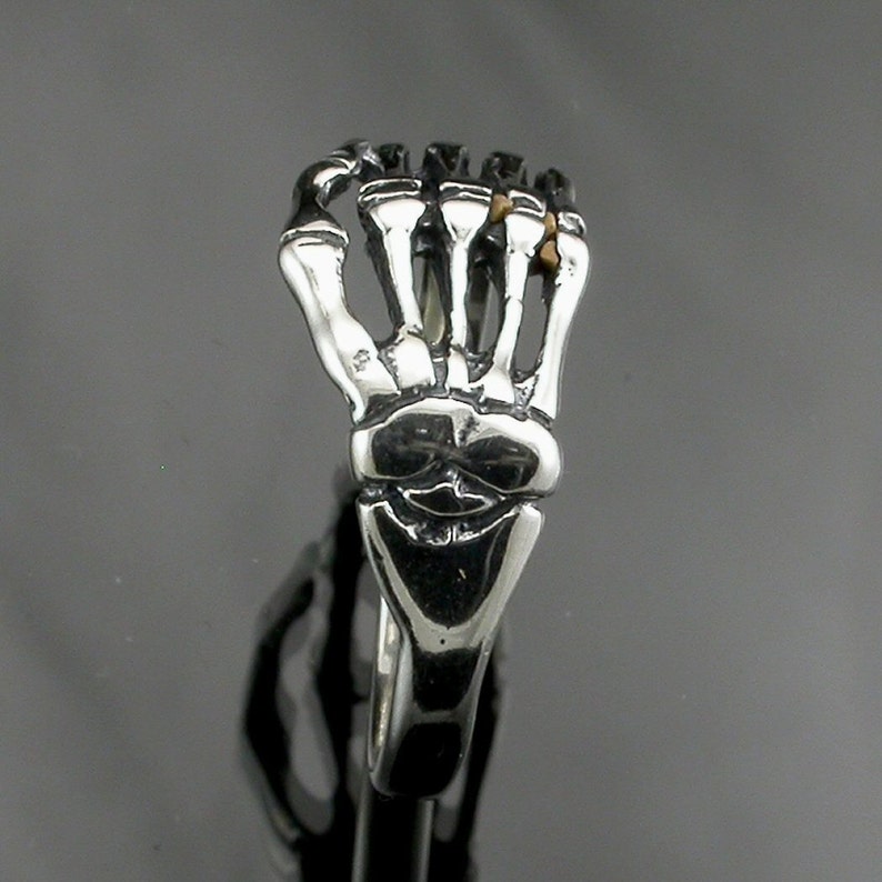 Sterling Silver Skeleton Hand Ring - Etsy