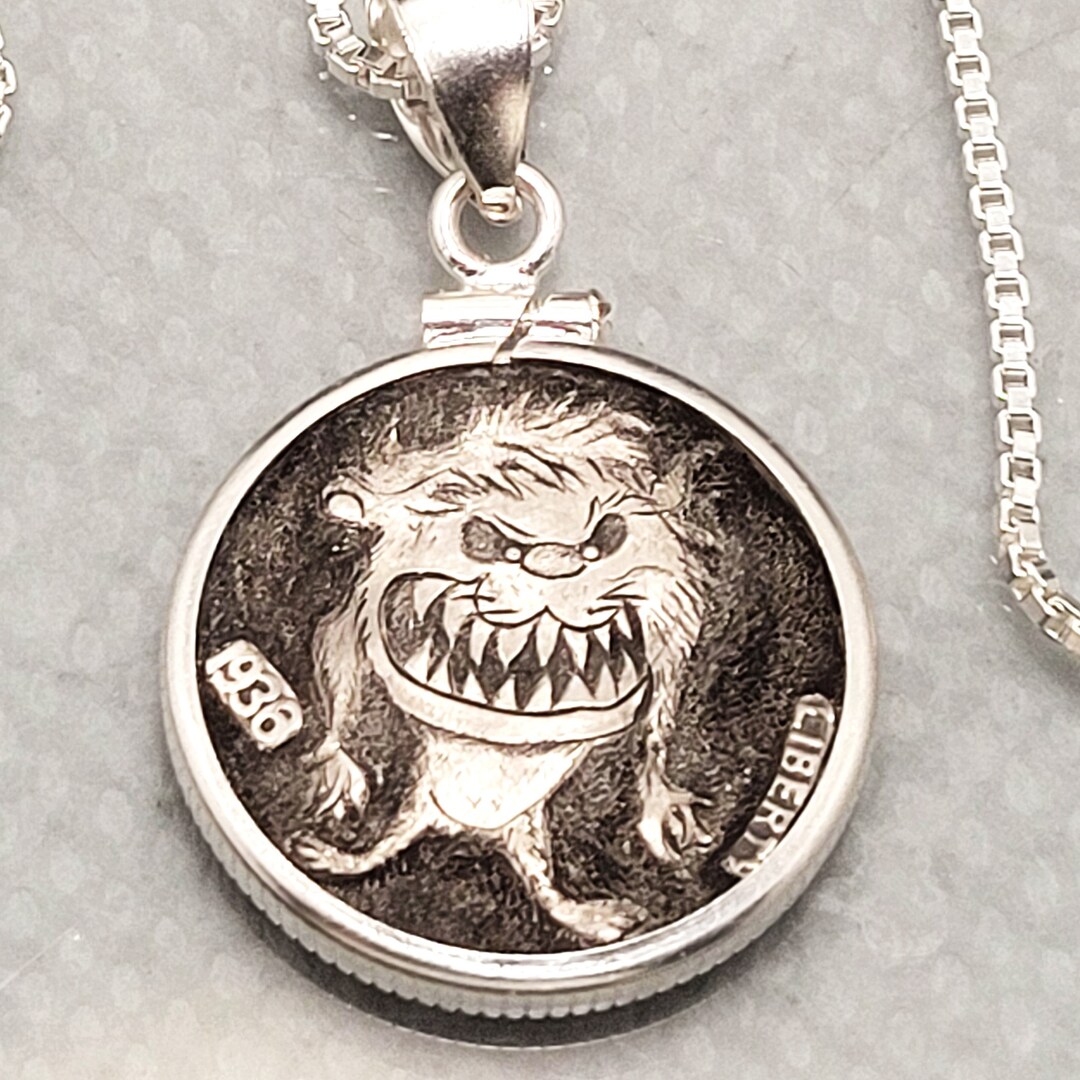 Tazz Hobo Nickel With Silver Chain and Bezel Necklace - Etsy
