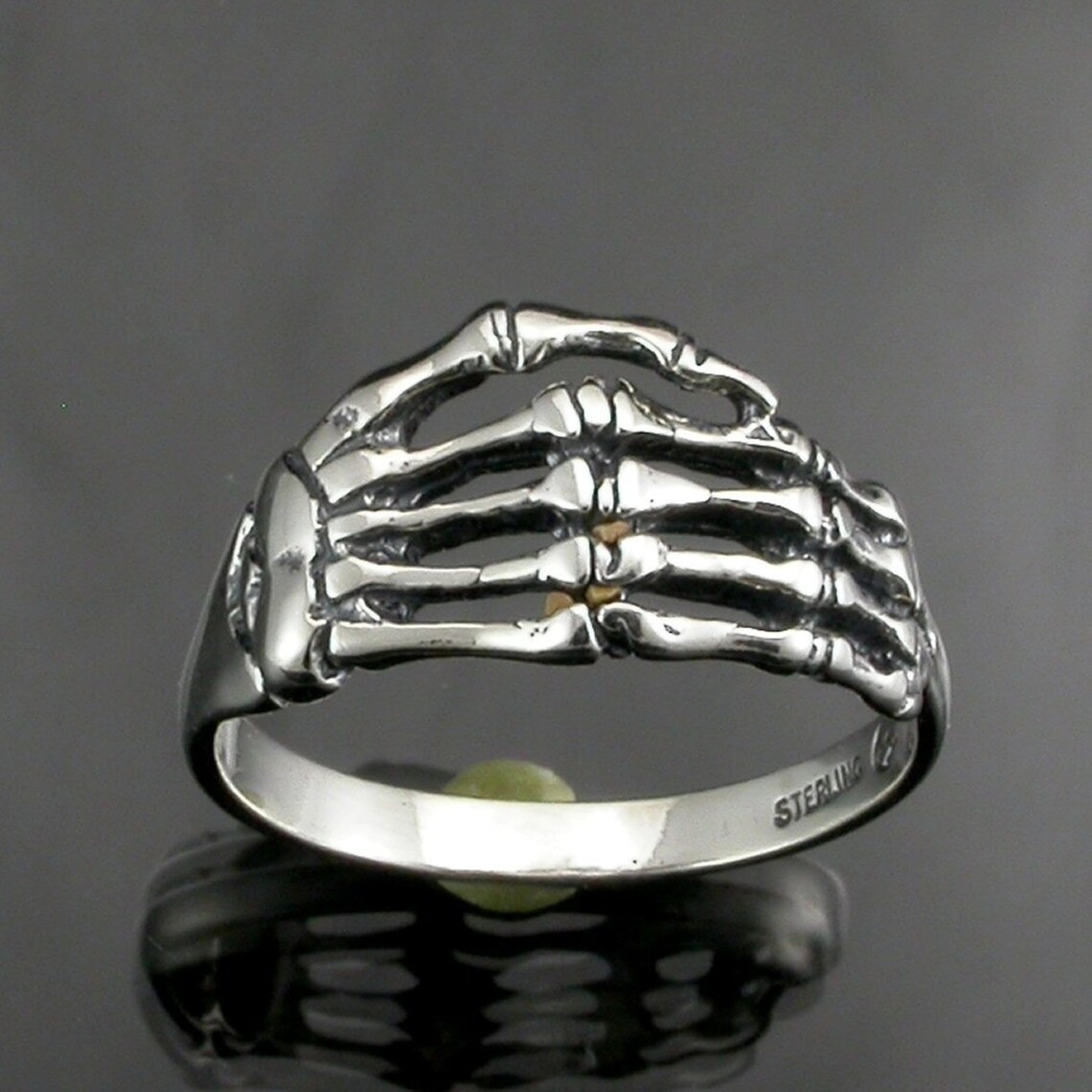 Sterling Silver Skeleton Hand Ring - Etsy