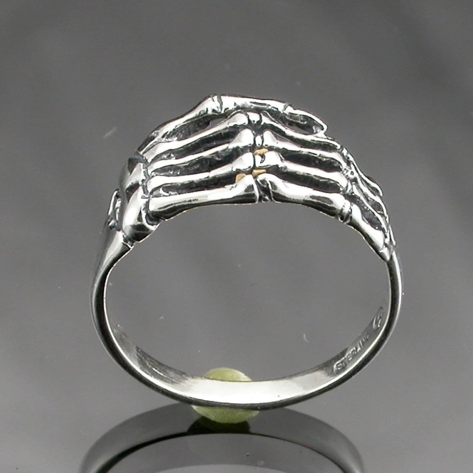 Sterling Silver Skeleton Hand Ring - Etsy