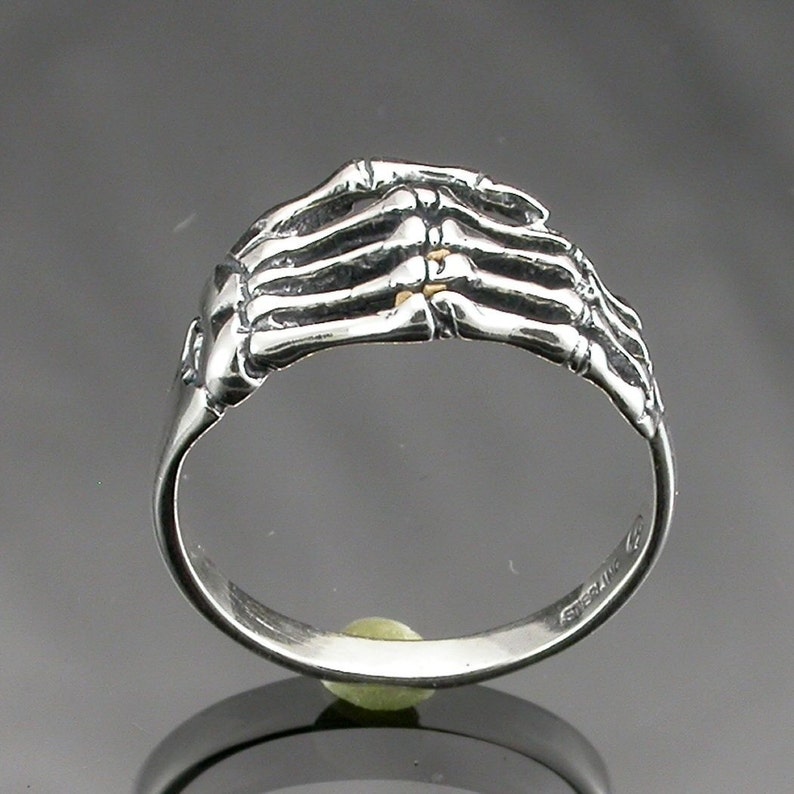 Sterling Silver Skeleton Hand Ring - Etsy