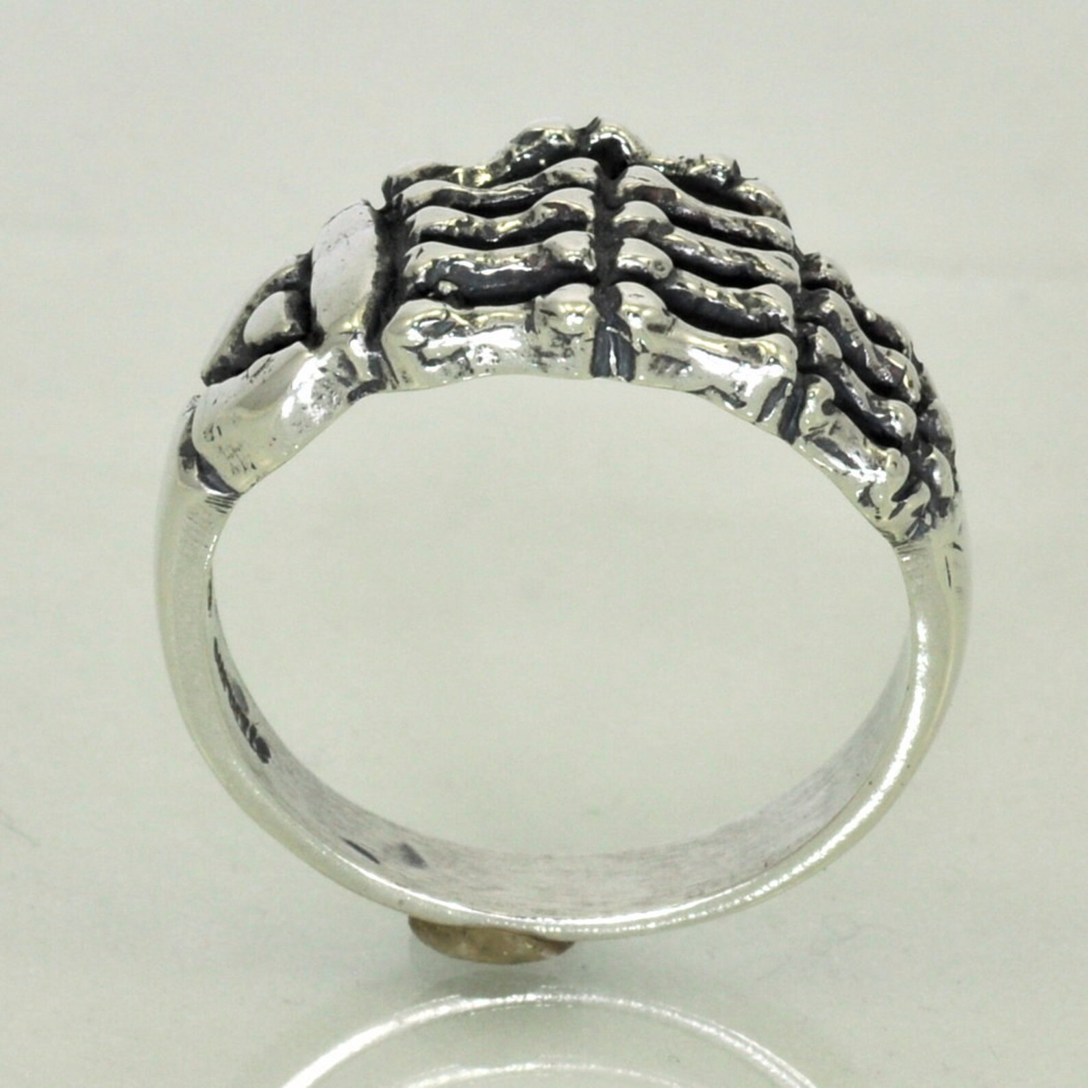 Large Silver Skeleton Hand Ring - Etsy