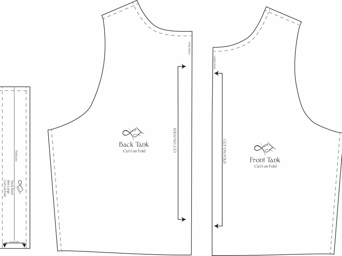 Printable Basic Cropped Tank Top Sewing Pattern - Small-large ...