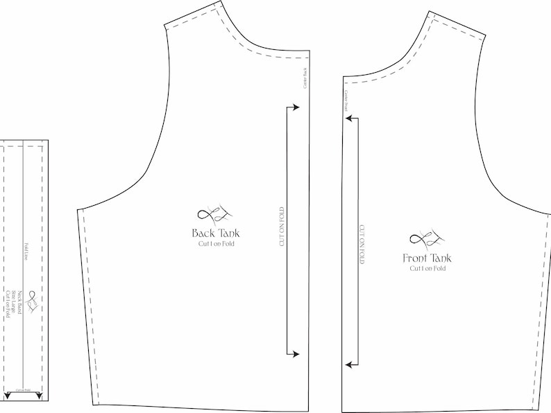 Printable Basic Cropped Tank Top Sewing Pattern - Small-large ...