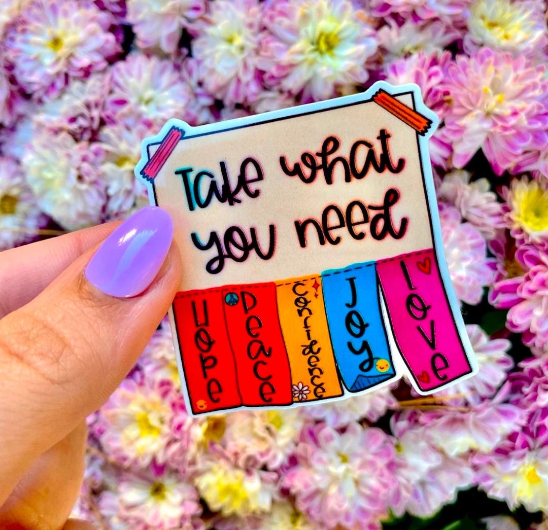 Take What You Need Sticker: Rainbow Mental Health, Positive Saying - Etsy