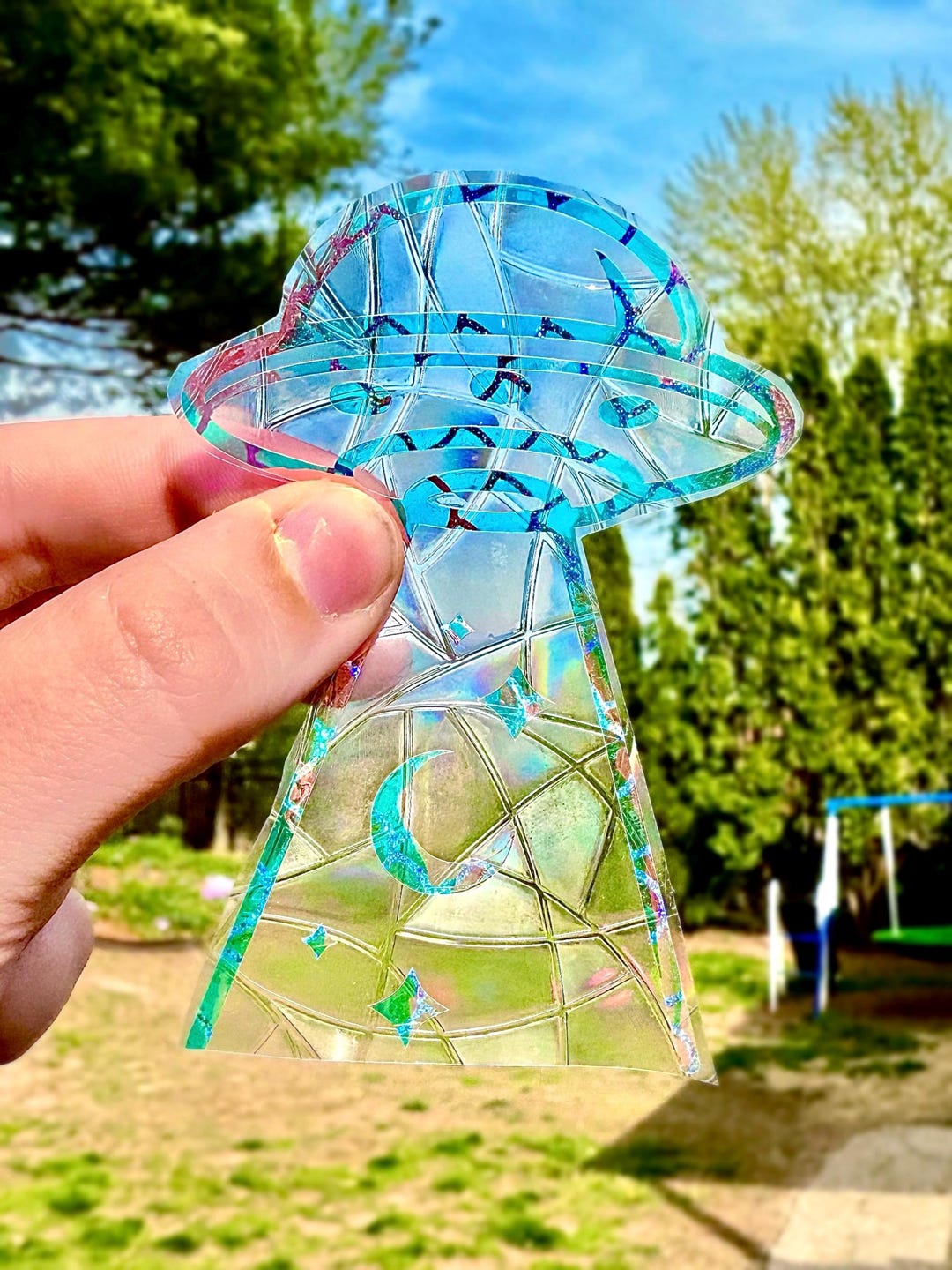 Holographic UFO Sun Catcher: Alien Room Decor Window Sticker - Etsy