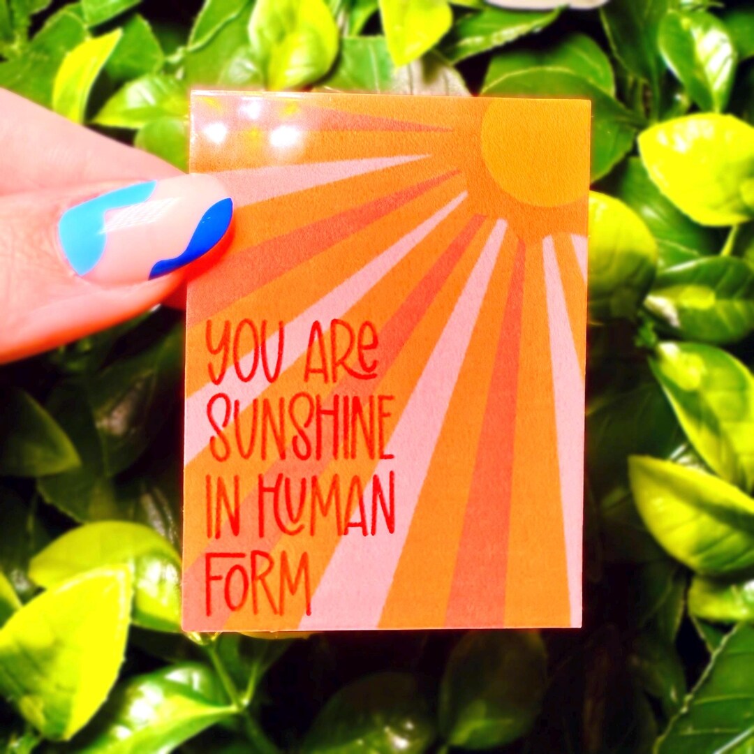 Sunshine in Human Form Sticker | Retro Positive Quote Vinyl Decal ...