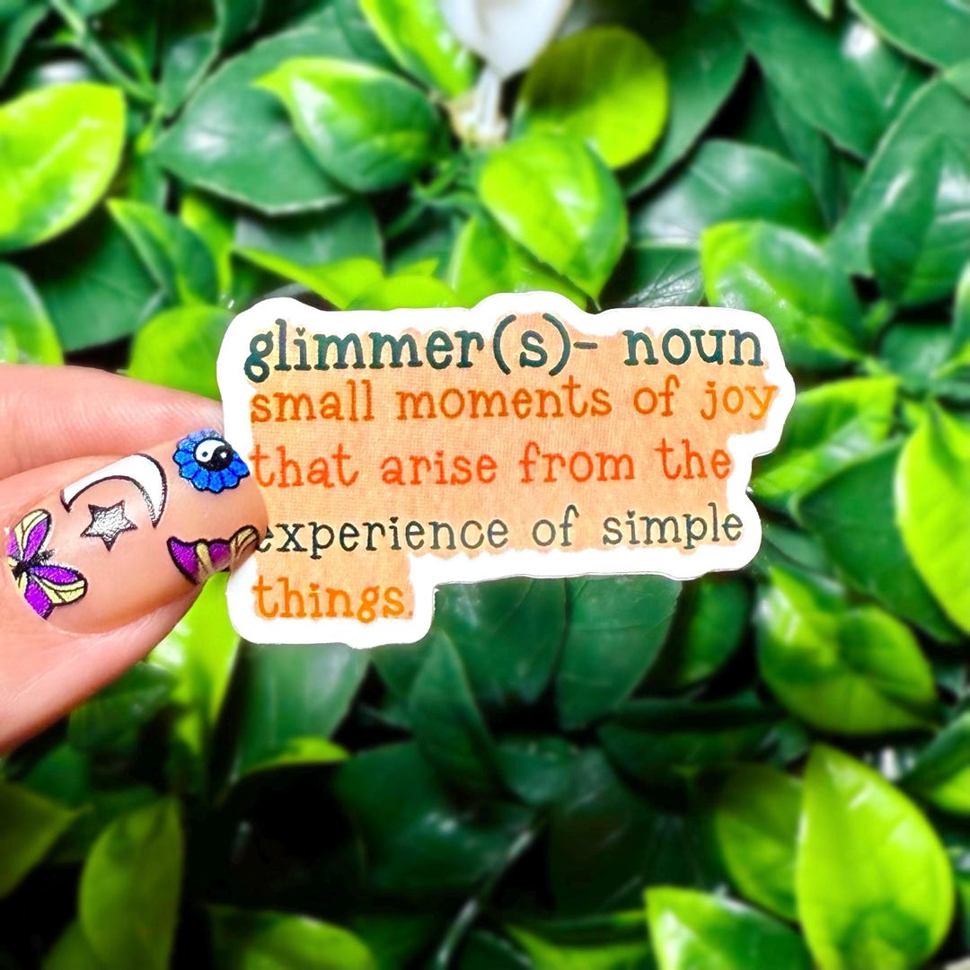 Glimmer Definition Sticker | Positive Mental Health Quote Vinyl Decal ...