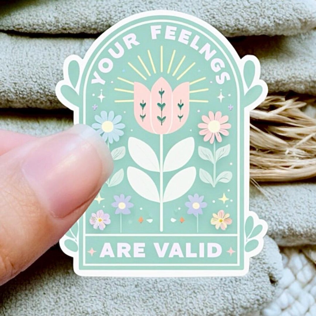Your Feelings Are Valid Sticker: Pastel Floral Mental Health Vinyl ...