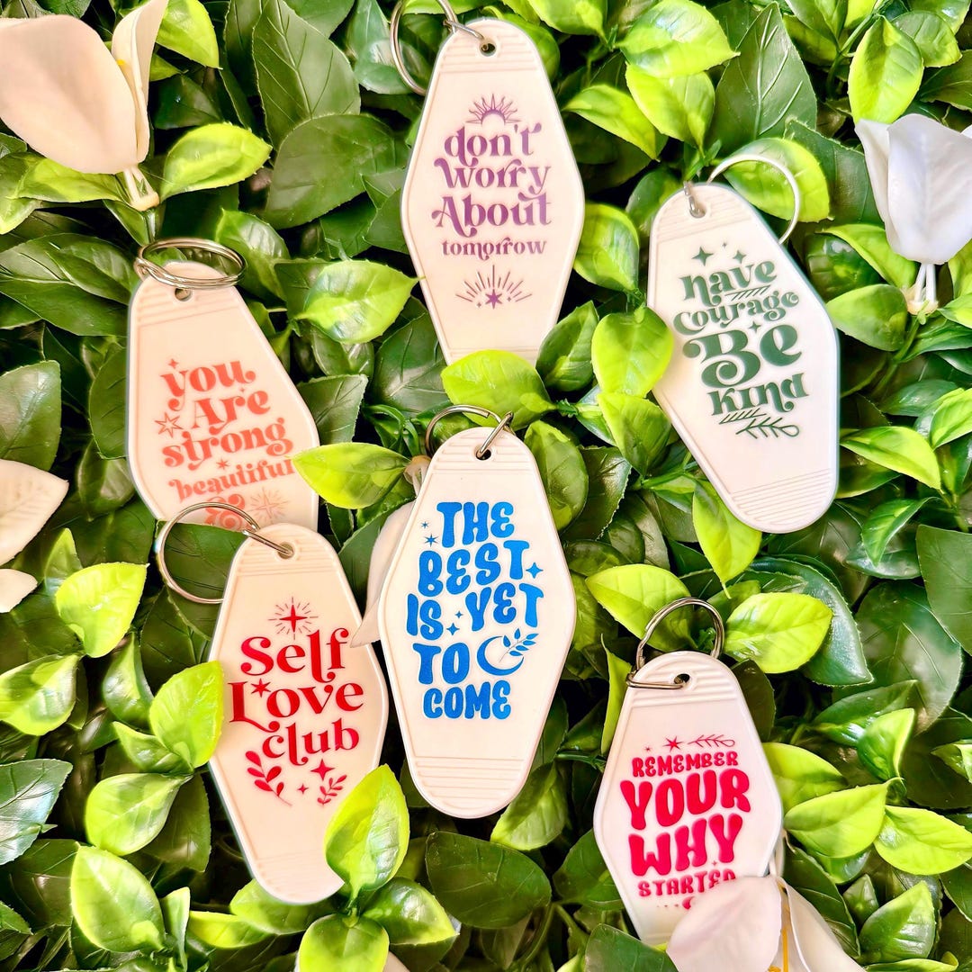 Positive Affirmation Quote Acrylic Keychain | UV DTF Vinyl Keychain ...