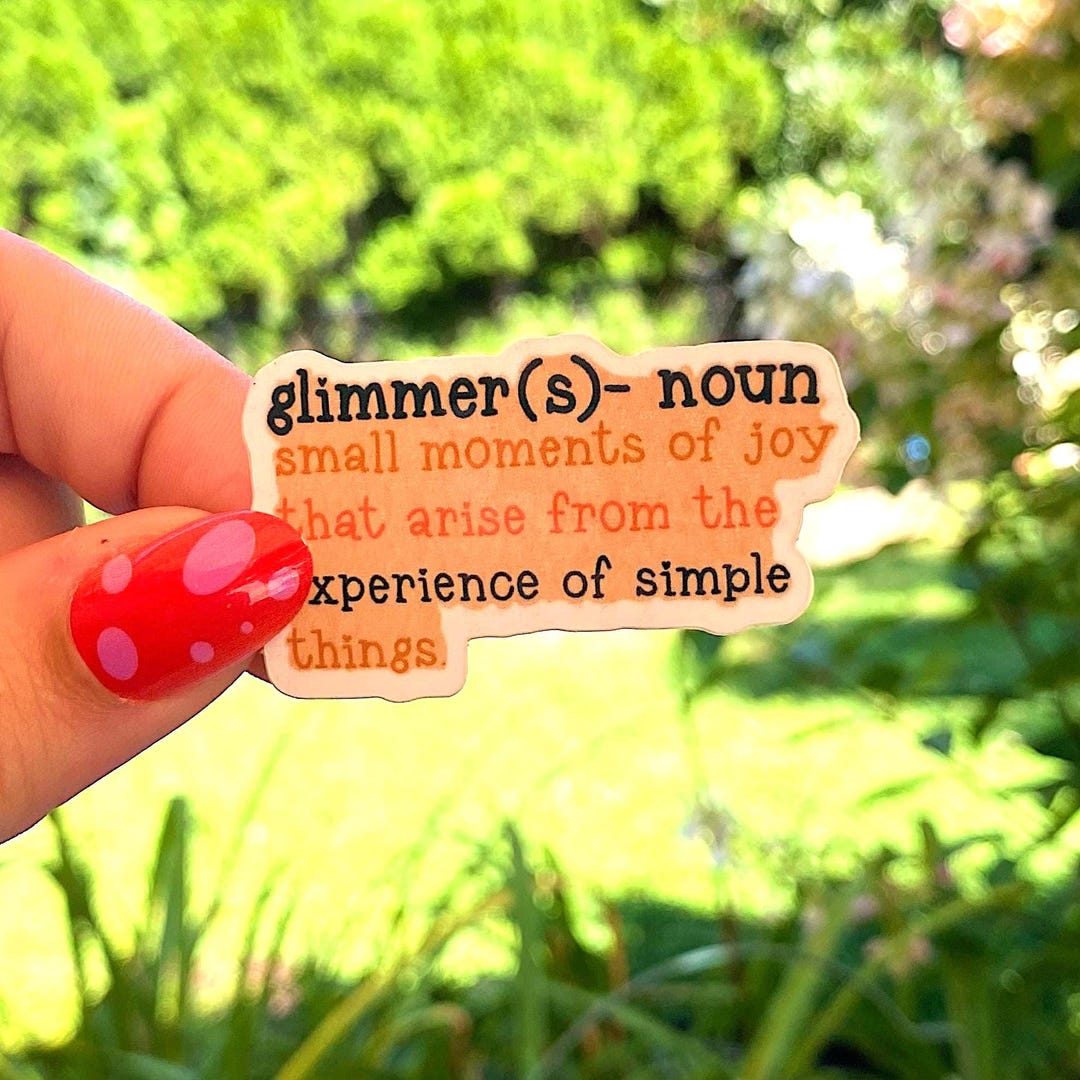 Empowering Glimmer Definition Sticker Boho Waterproof Positive Quote ...