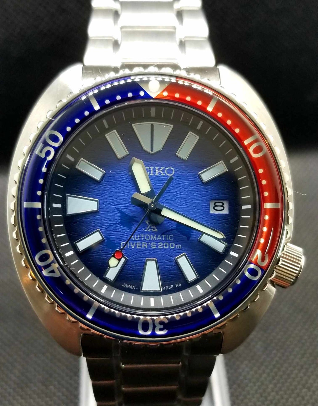 Seiko Turtle Mod Pepsi Custom Dive Watch Seiko NH35 Automatic Movement ...