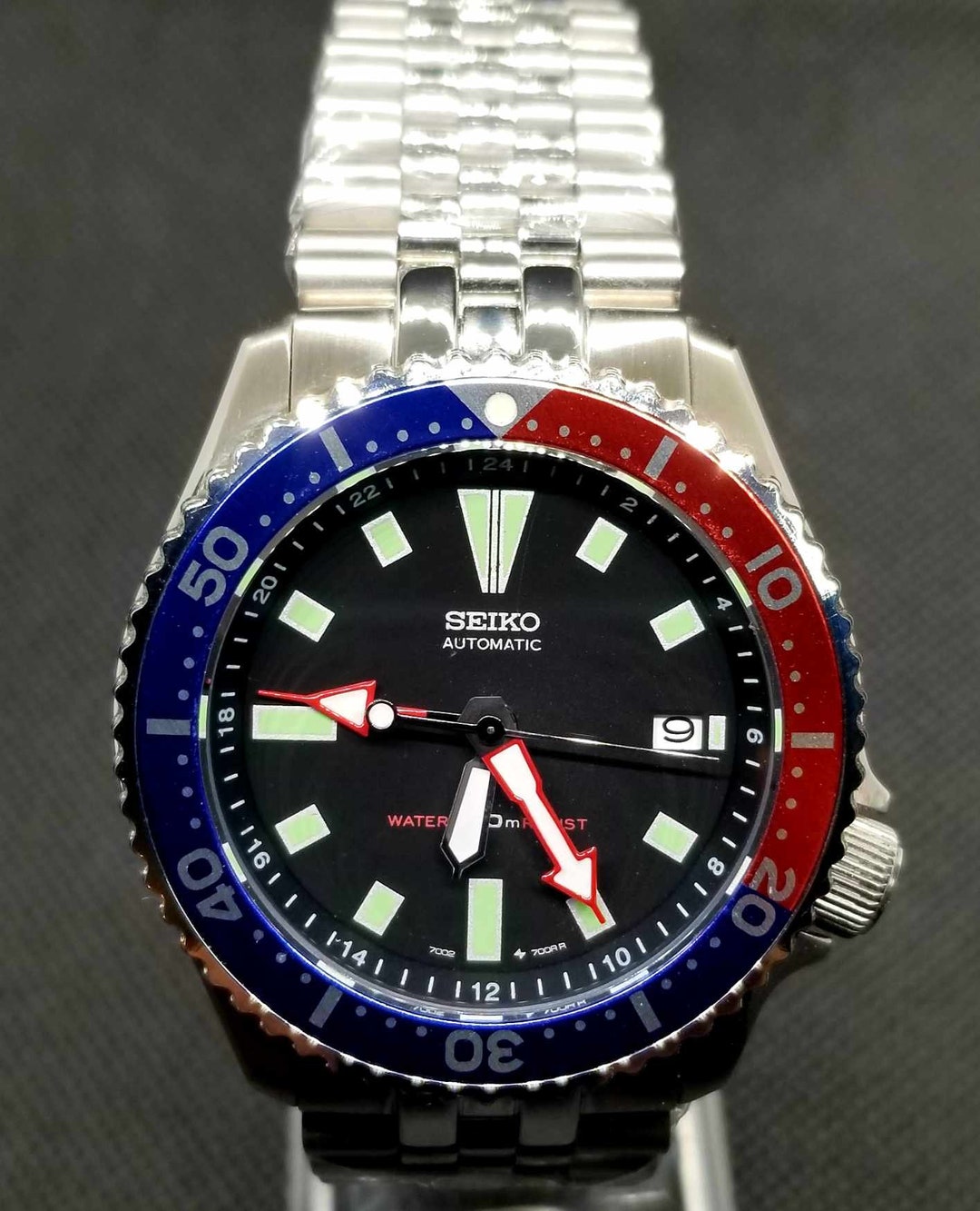 Seiko SKX009 GMT Mod 'pepsi' Bezel and Sapphire Crystal, 7002 Dial ...