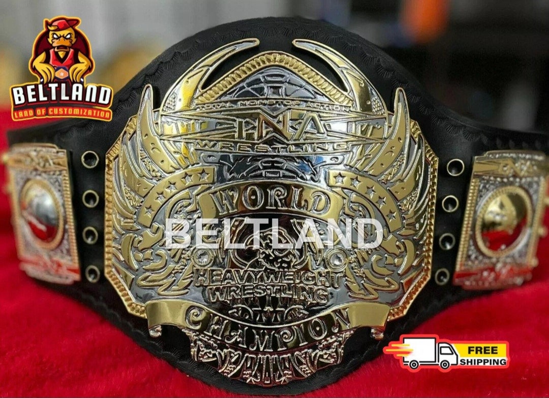 TNA World Heavyweight Championship Belt A Deep Etching Real Leather ...