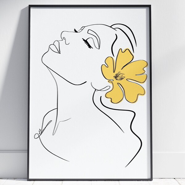 Art Print Woman Portrait Poster Colorful Boho Living Room Artwork to ...