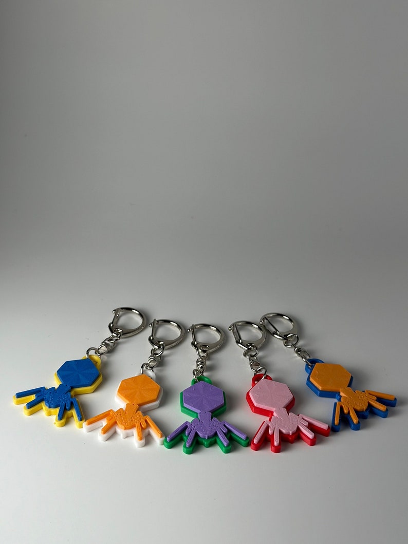 2 PACK Virus Keychain, T4 Bacteriophage, Microbiology, Biology ...