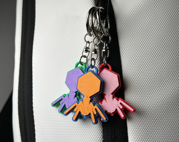 2 PACK - Virus Keychain, T4 Bacteriophage, Microbiology, Biology ...