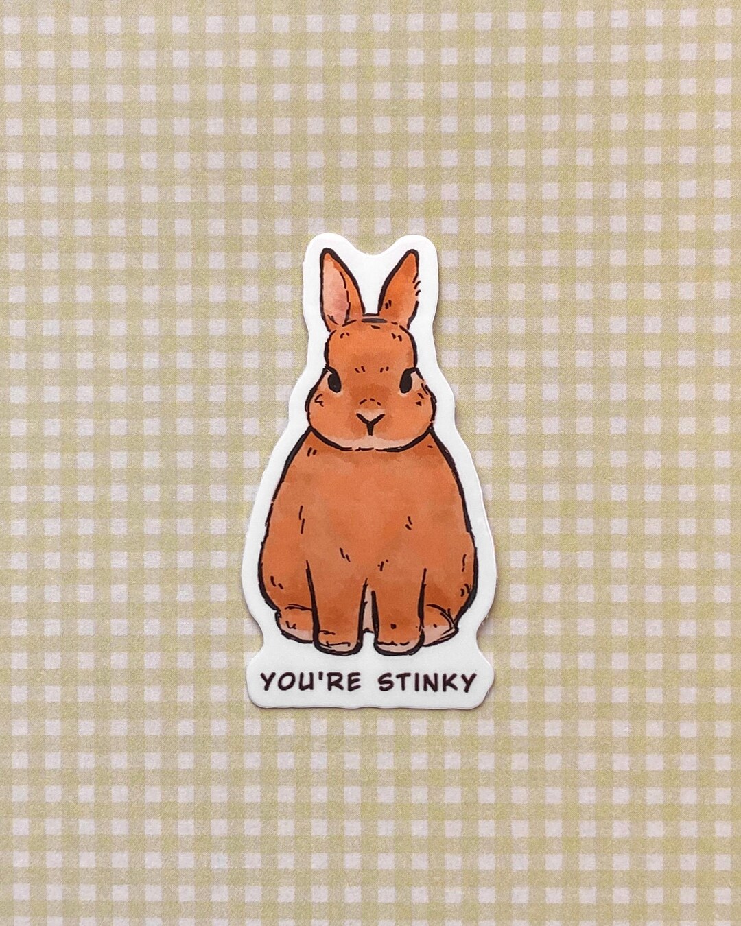 You're Stinky Cute Bunny Sticker, Funny Message, 50mm Glossy - Etsy