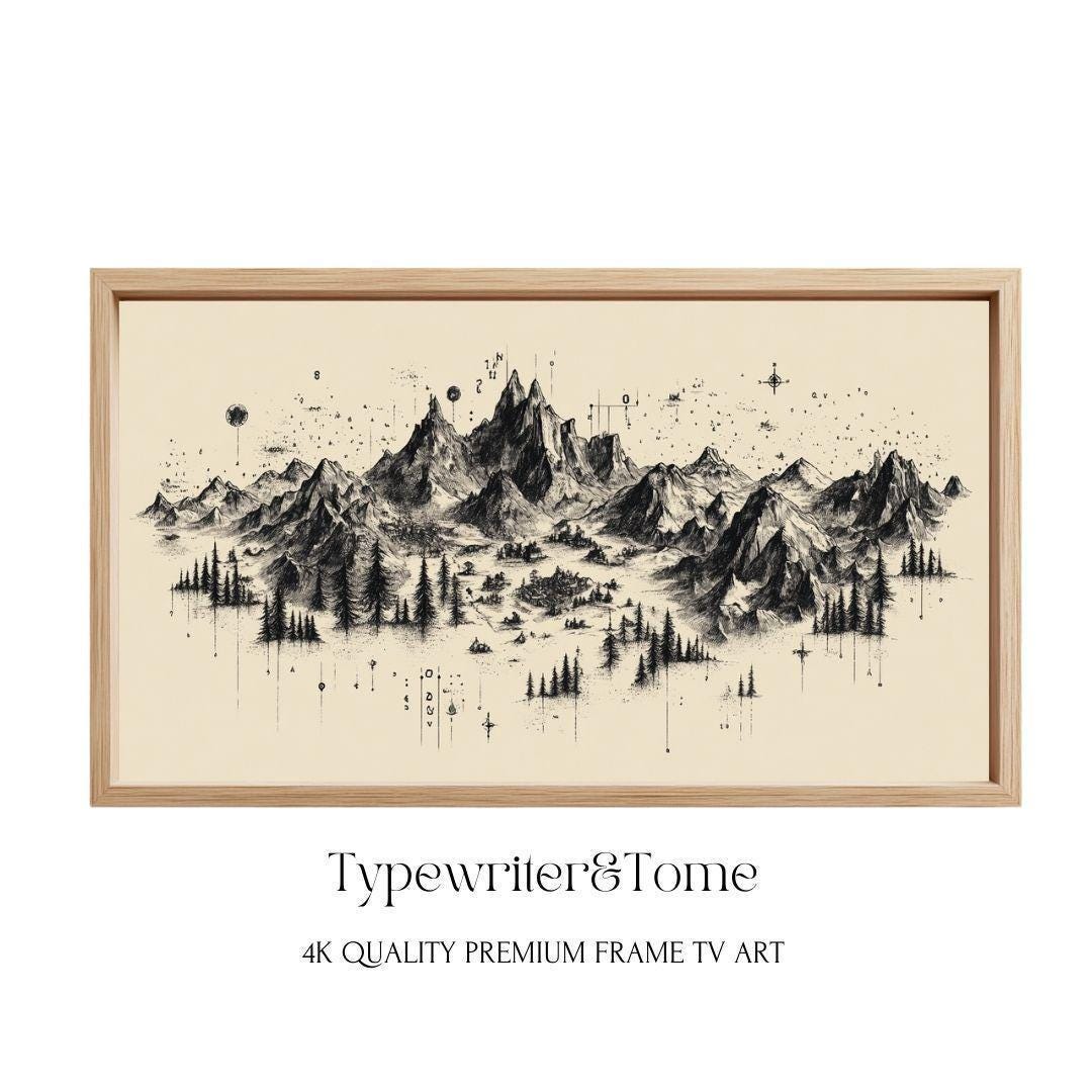 Fantasy Kingdom Map Frame TV Art: Mountain Landscape (digital Download ...
