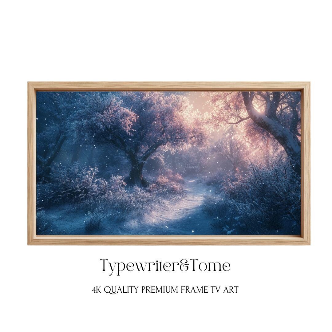 Pastel Winter Forrest Walk Frame TV Art Seasonal Home Decor Instant ...