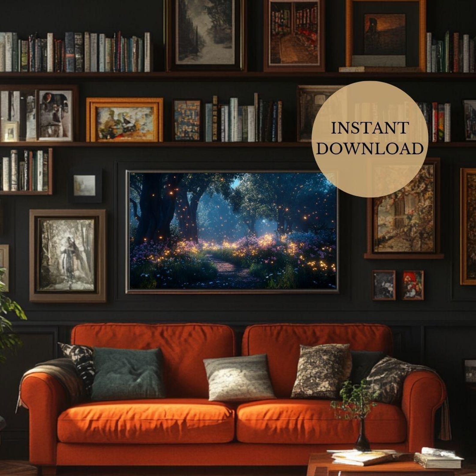 Magical Fairy Light Forest Frame TV Art Instant Digital Download ...