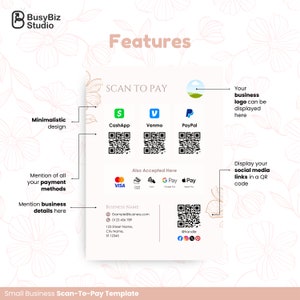 Scan to Pay Sign as Canva Editable Template, Payment Method Sign With ...