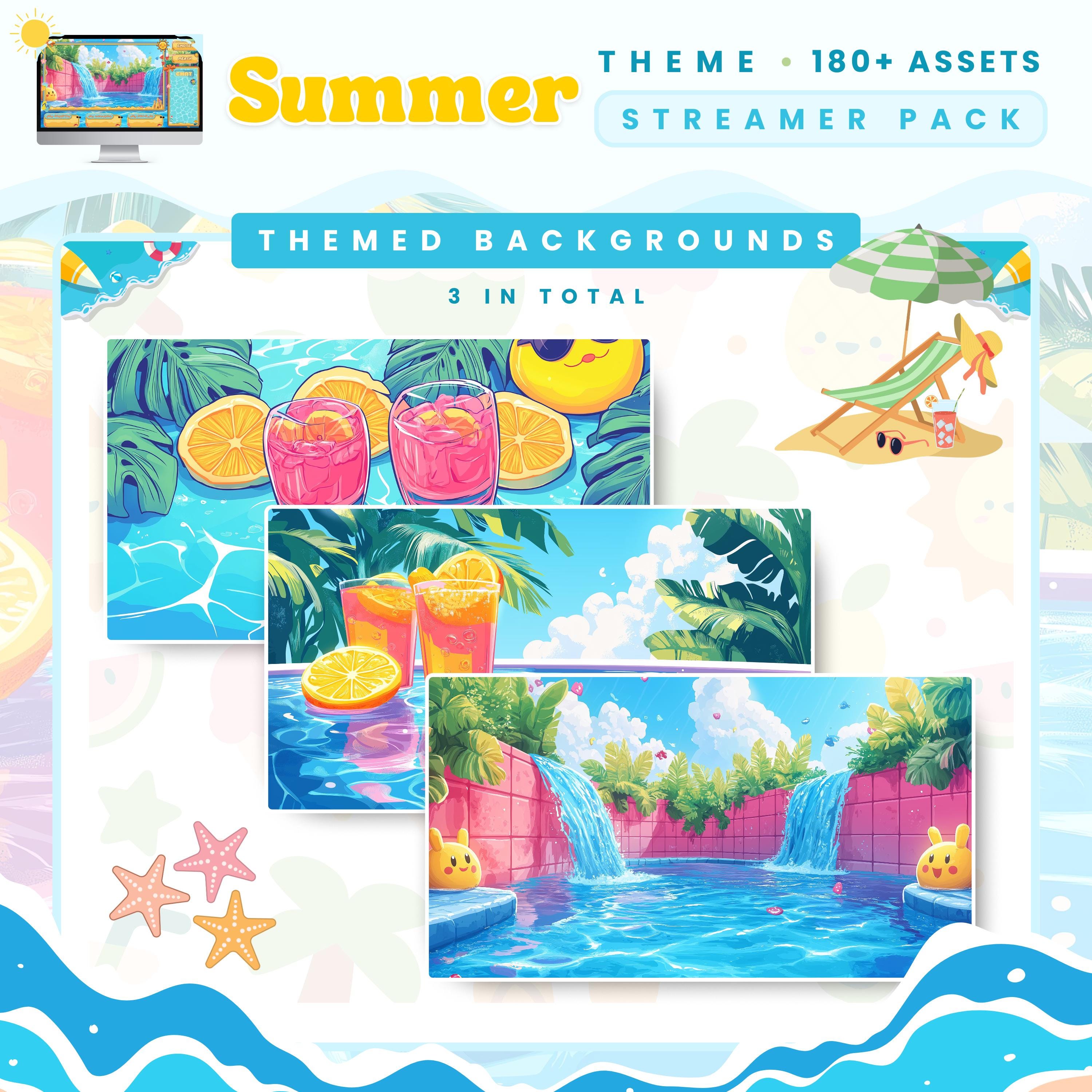 Summer Streamer Pack - Twitch Overlay Pack With Cute Seasonal ...