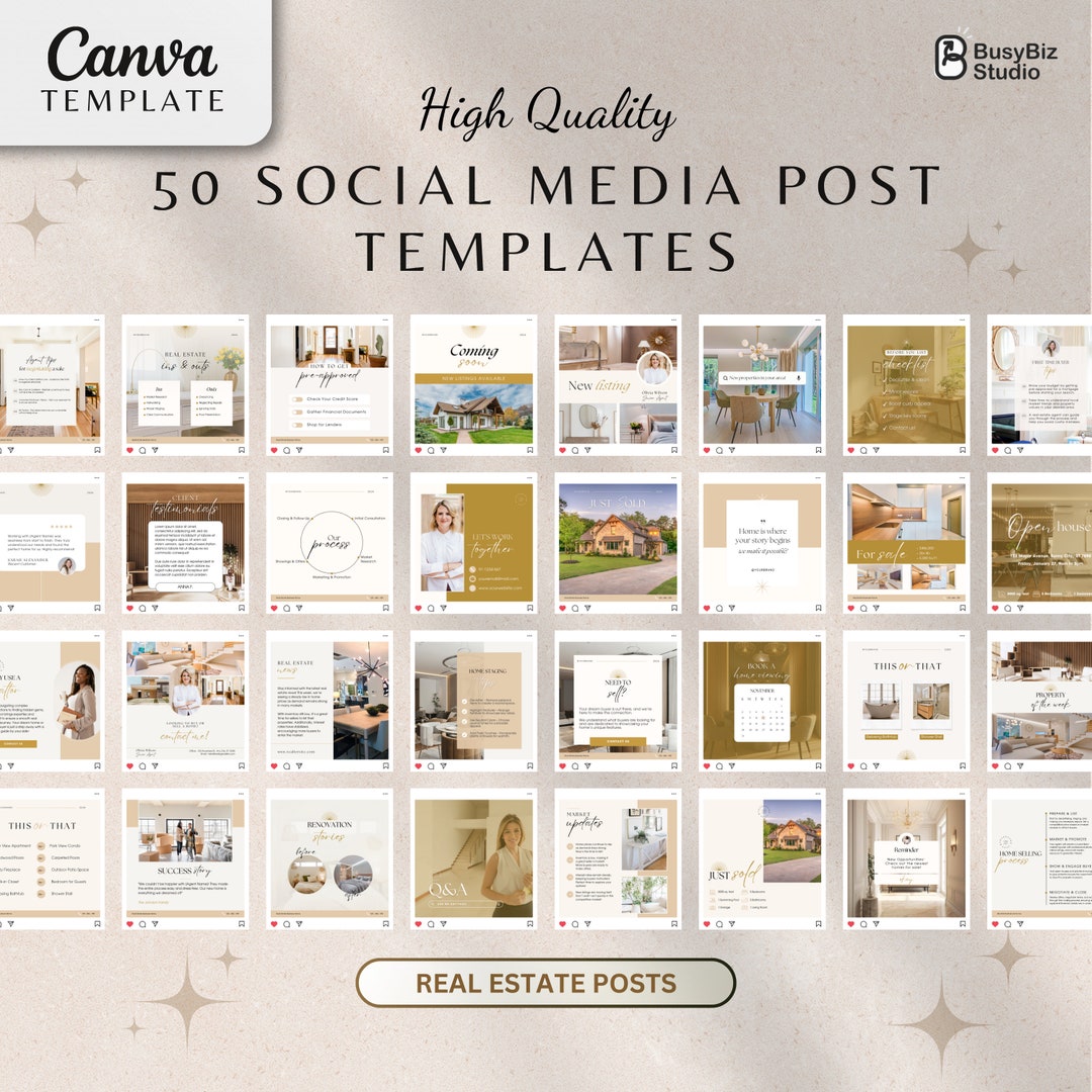 Real Estate Social Media Post Bundle - Social Media Instagram Post ...