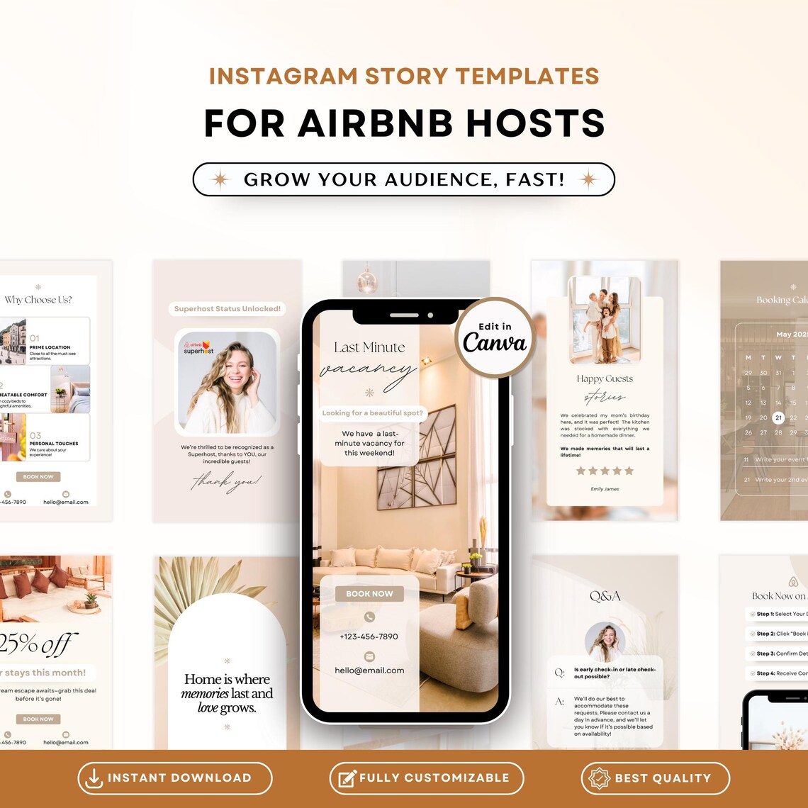 Airbnb Instagram Story Templates - Customizable Canva Templates for ...
