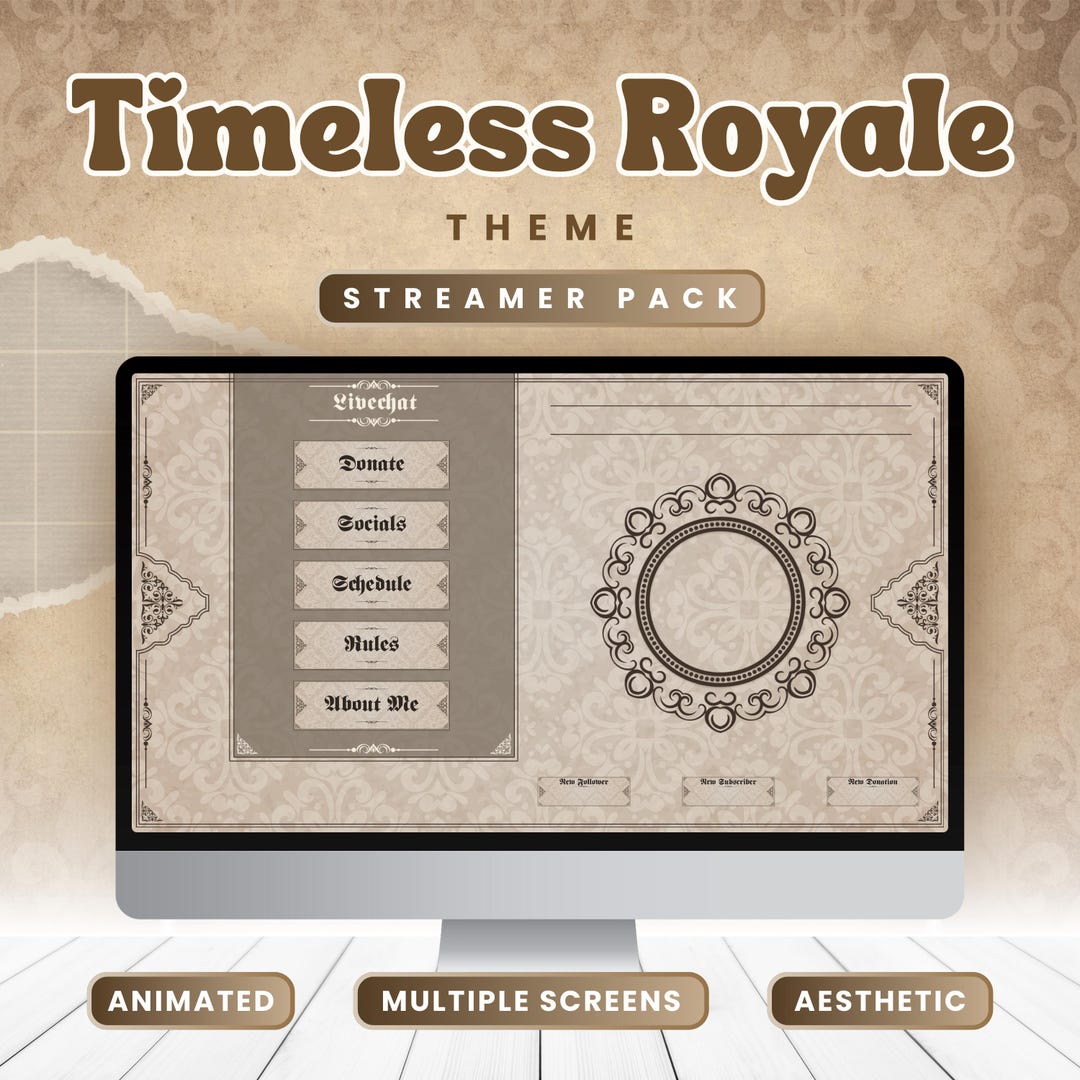 Timeless Royale Streamer Package: Vintage Elegant Overlay - Etsy