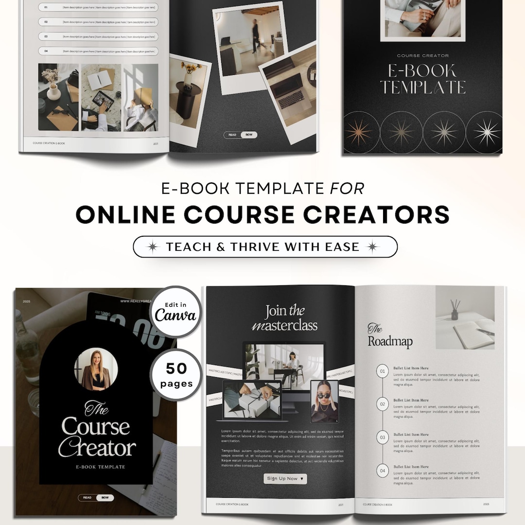 E-book Template for Online Course Creators, Fully Customizable Ebook ...