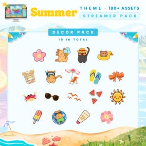 Summer Streamer Pack - Twitch Overlay Pack With Cute Seasonal ...
