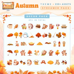 Autumn Streamer Pack - Twitch Overlay Pack With Cute Seasonal ...