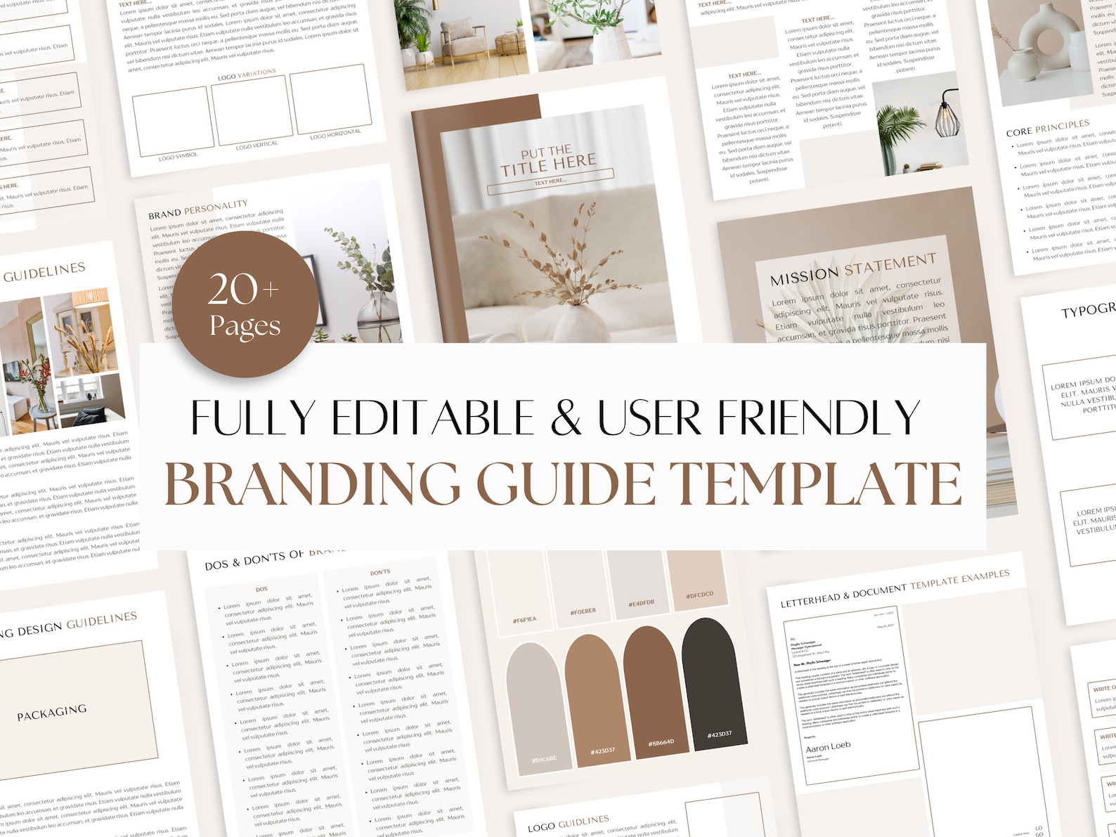 20-page Branding Guide Template for Small Businesses | Canva Branding ...