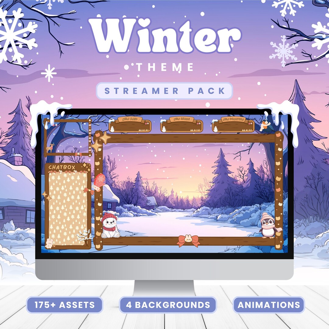 Winter Streamer Pack - Twitch Overlay Pack With Cute Seasonal ...