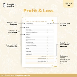 Small Business Template Bundle With Profit and Loss, Price List, Scan ...