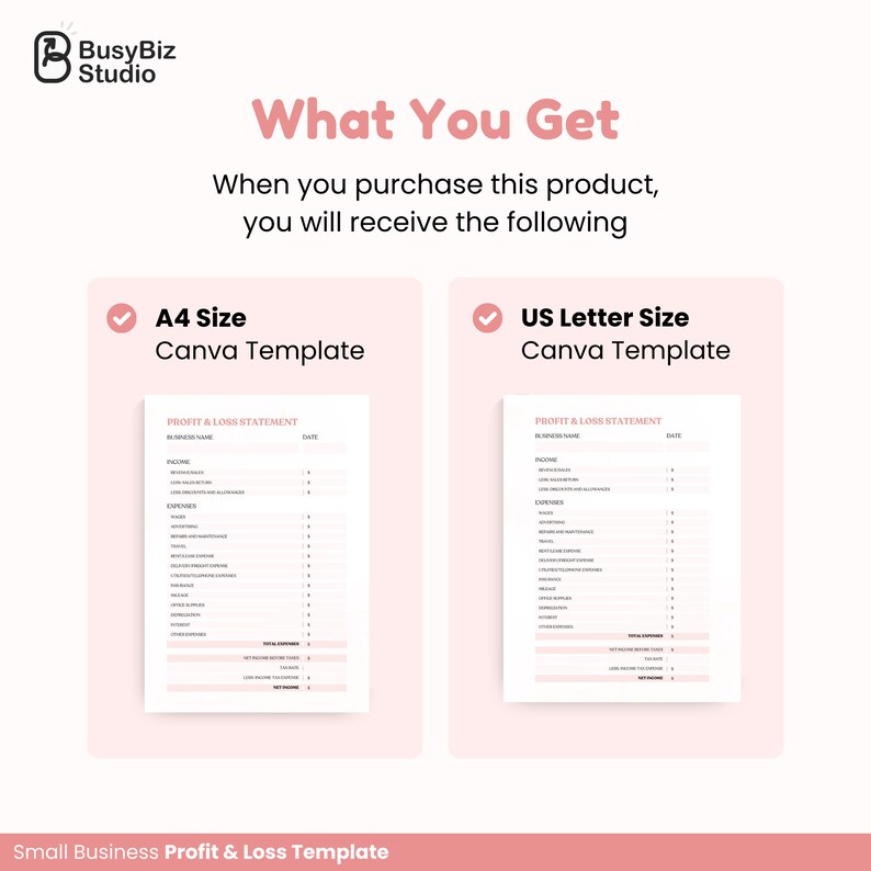 Profit and Loss Canva Template, Balance Sheet for Small Business ...