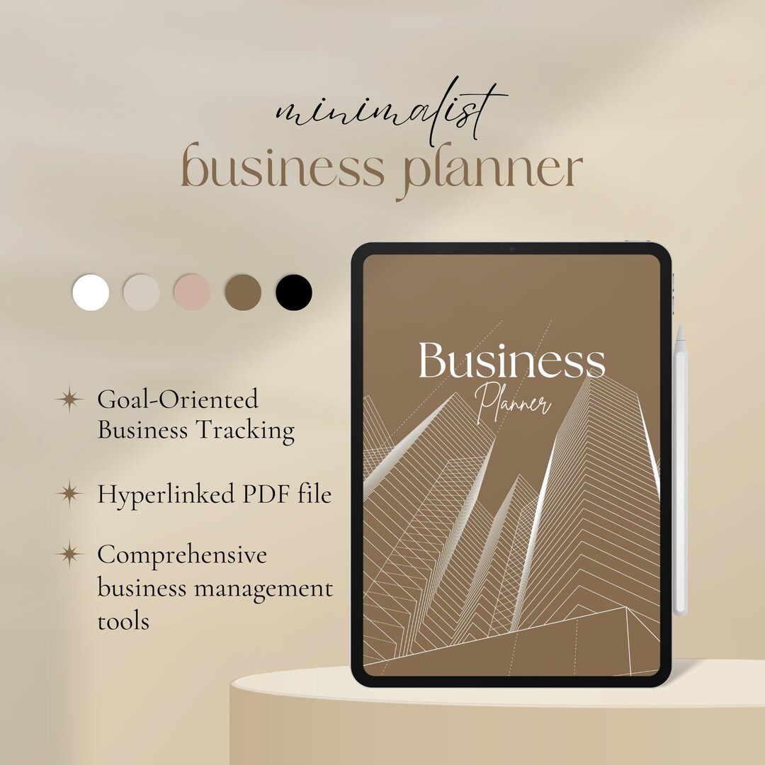 Business Planner With Hyperlinks, With Sales Tracker- Income and Expense Tracker- Client Tracker ...