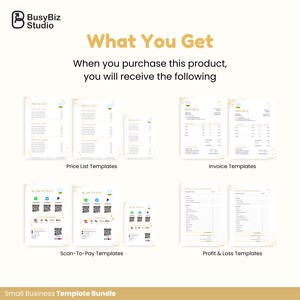 Small Business Template Bundle With Profit and Loss, Price List, Scan ...